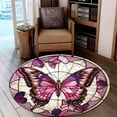 Circle Area Rug, Butterfly4 Cute Design Washable Non-Slip Floor Carpet ...