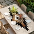 Abstract Ethnic Fitted Rectangle Tablecloth 24" x 50" Vintage Black ...