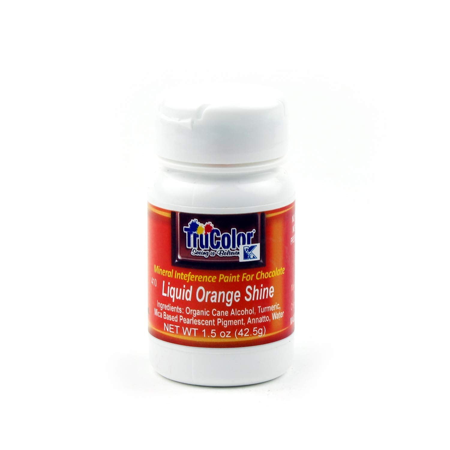 TruColor Liquid Shine 100-Percent-Natural Metallic Orange Food Color ...