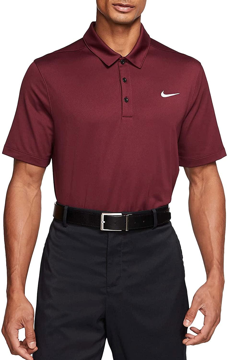 Nike Mens Football Golf Athletic Polo T-Shirts Large Deep Maroon/Black ...