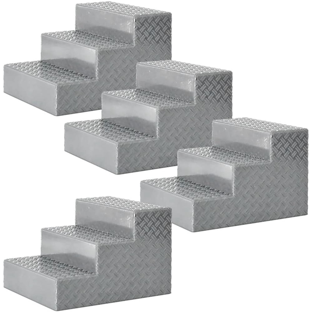 Set of 4 Silver Wrestling Ring Stairs for a WWE Wrestling Action Figure ...