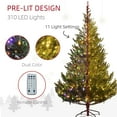 Christmas Tree HOMCOM 7ft Artificial Prelit Christmas Tree, Sparse ...