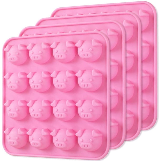 SHENMO Set of 4 Pig Shaped Silicone Molds for Jelly, Fondant, Hard ...