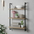happimess Madera 40.55" Classic Industrial 3-Shelf Wood Wall-Mounted ...