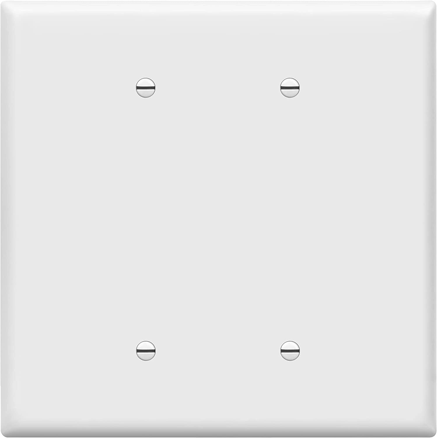 ENERLITES Double Blank Outlet Cover, Two Gang Jumbo Wall Plate ...