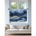 Abstract Art Sheer Curtains 54 Inch Long 1 Panel Gold Blue Gradient ...