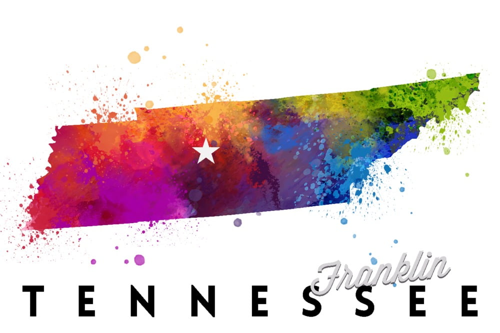 Franklin, Tennessee, Abstract Watercolor (16x24 Giclee Gallery Art ...
