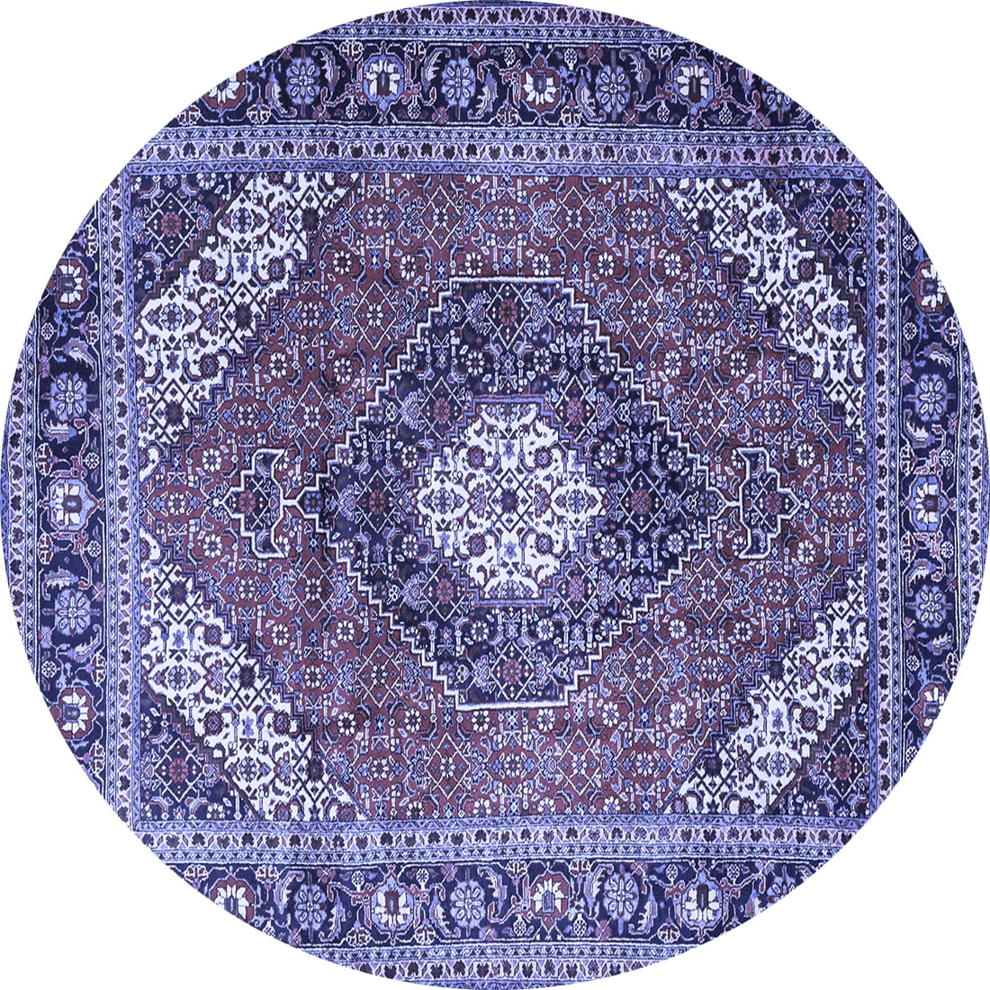 Ahgly Company Indoor Round Persian Blue Traditional Area Rugs, 8' Round ...