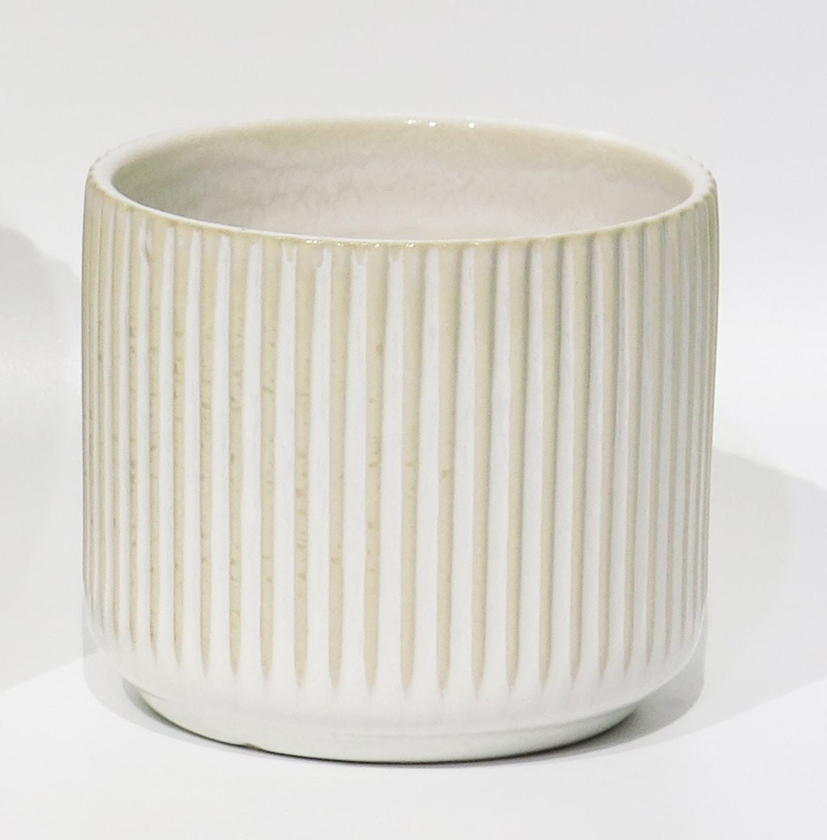 Beige And White Striped Planter - Walmart.com
