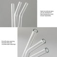 Clear Glass Straws Sets, 7" Reusable Bent & Straight Glass Straws with ...