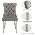Oduse Daily Modern Grey Velvet Dining Chairs Set Of 6 With Silver