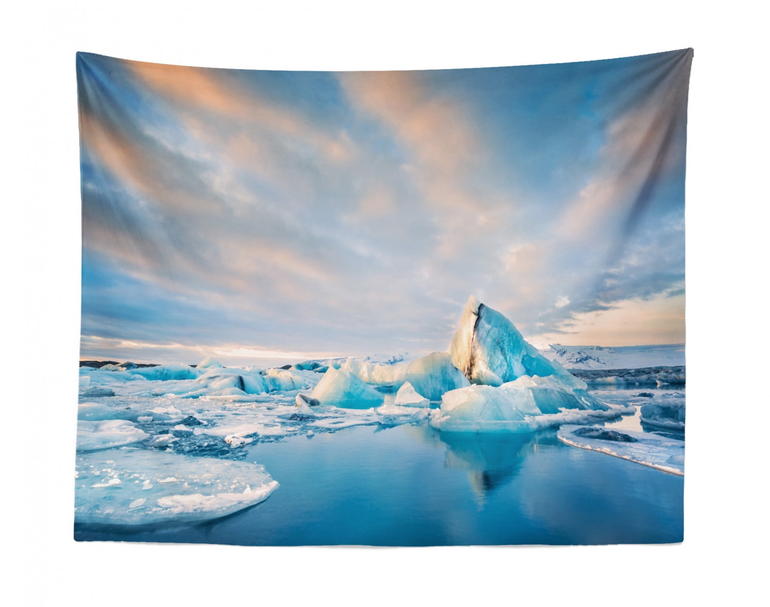 Iceland Tapestry, Seljalandsfoss Waterfall During Sunset Scenery ...