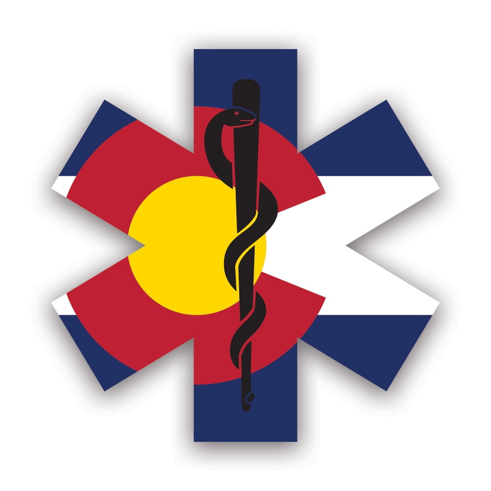 Colorado Star of Life Flag Sticker Decal - Self Adhesive Vinyl ...