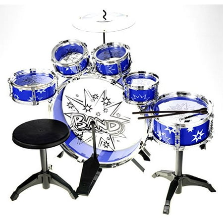 11pc Kids Boy Girl Drum Set Musical Instrument Toy Playset BLUE ...