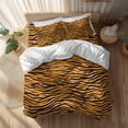 Tiger Stripes Queen Size Comforter Set, Orange Color Blocks Animals ...