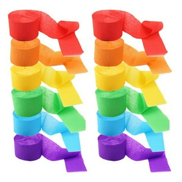 Crepe Paper Streamers 6 Rolls 492ft, Pack of Party Streamers in 6 ...