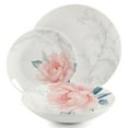 Martha Stewart Fine Ceramic Floral Dinnerware Set, White - Walmart.com