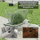 KOJEM 2-in-1 Grain & Hay Livestock Feeder,Large Capacity,with Deeper ...