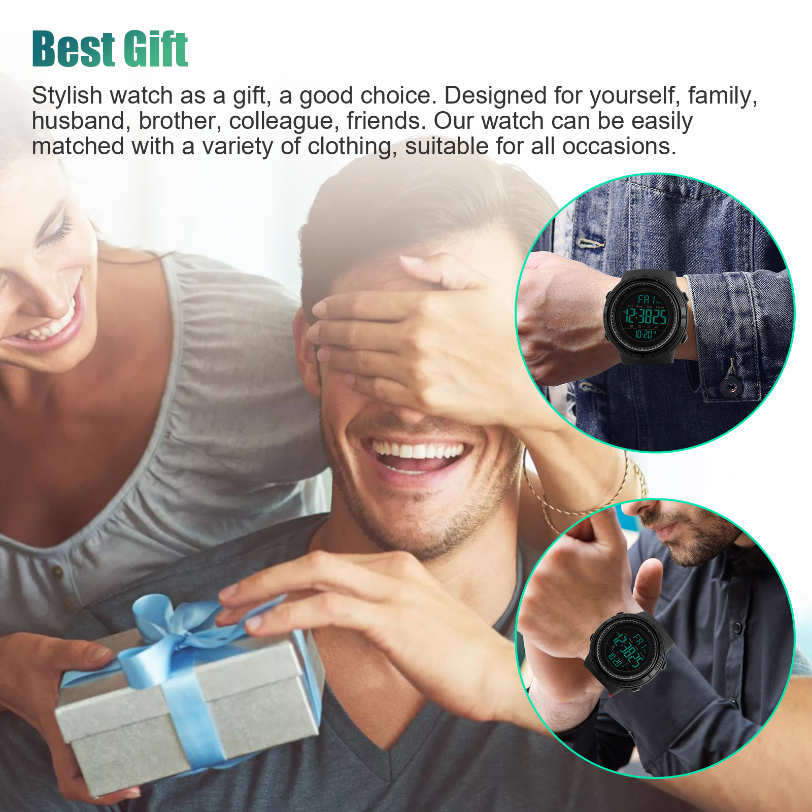 Men’s Digital Watch, TSV Sports Watches for Men, Waterproof Alarm ...