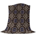 Brown Vintage Floral Fleece Throw Blanket Country Retro Exotic ...