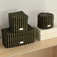 Elegant Striped Tissue Box Holder in Cotton Fabric Napkins Organizers ...