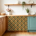 Green Orange Red Gingham Cabinet Curtains 10"W x 11"L, Country ...
