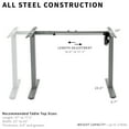 VIVO Gray Electric Stand Up Desk Frame, Single Motor Standing ...