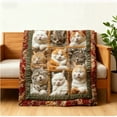 EDHITNR Bohemian Cat Pattern Blanket, Cozy Soft Throw Blanket with Cats ...