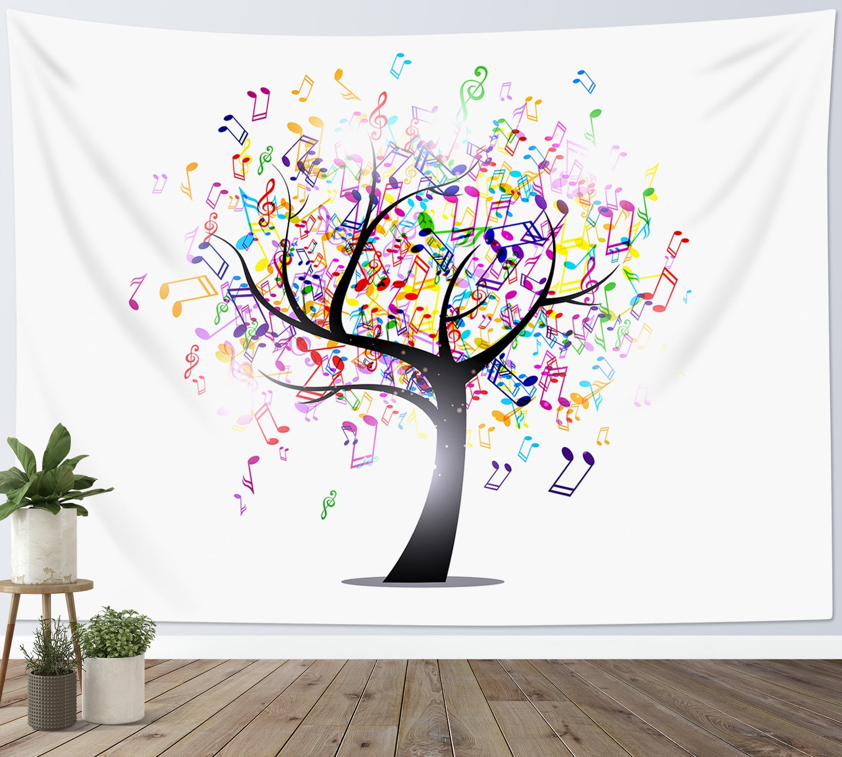 HVEST Music Note Tree Tapestry Creative Colorful Musical Notes and ...