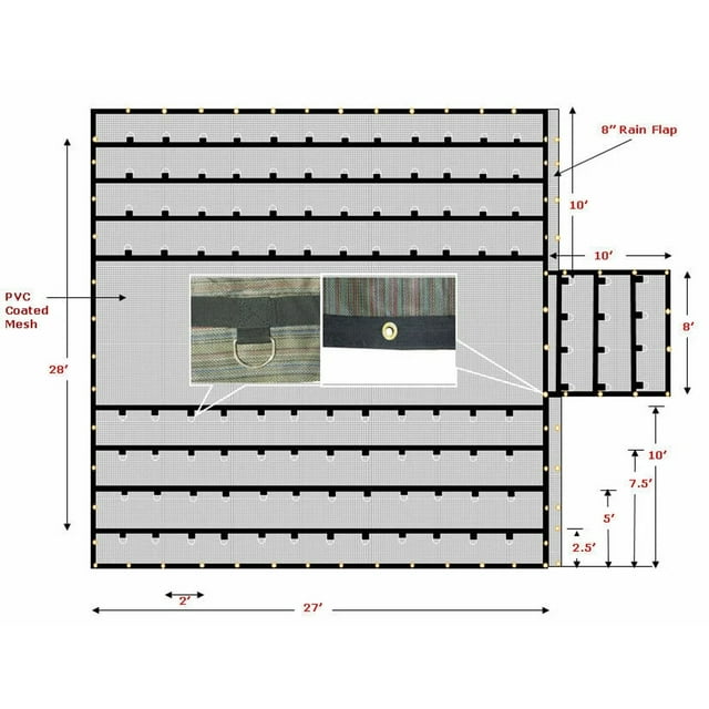 Bee Net/Bee Hauling Tarp 28' x 27' with 10 Ft Drop - Used to Transport ...