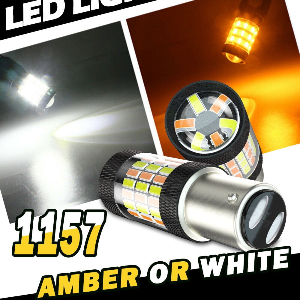 Switchback LED Front Turn Signal Light Bulbs 1157 2357 Amber/White Pack ...
