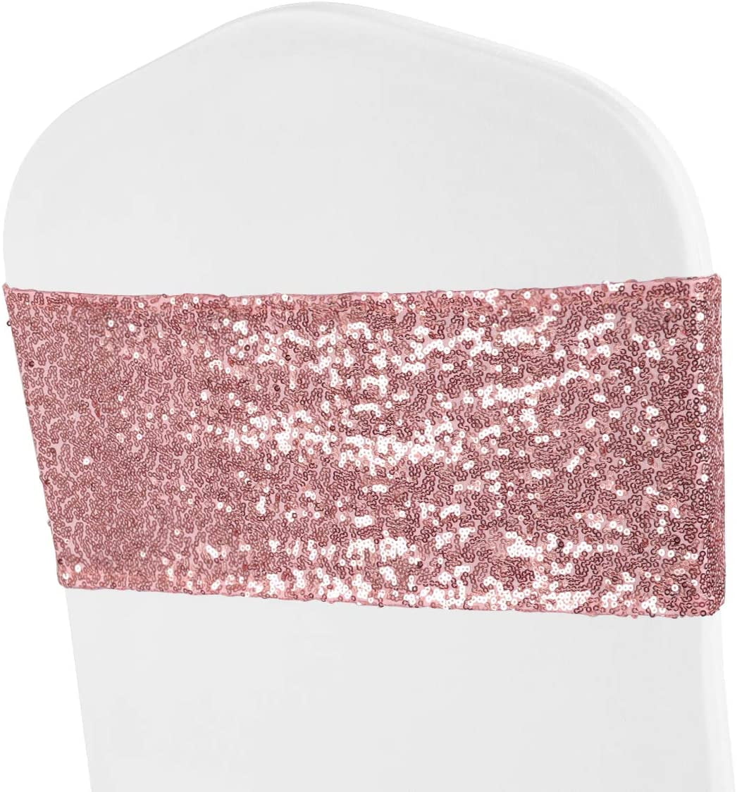 5/10PCS Sequin Chair Sashes Decorative Stretch Sash Band for Chair ...