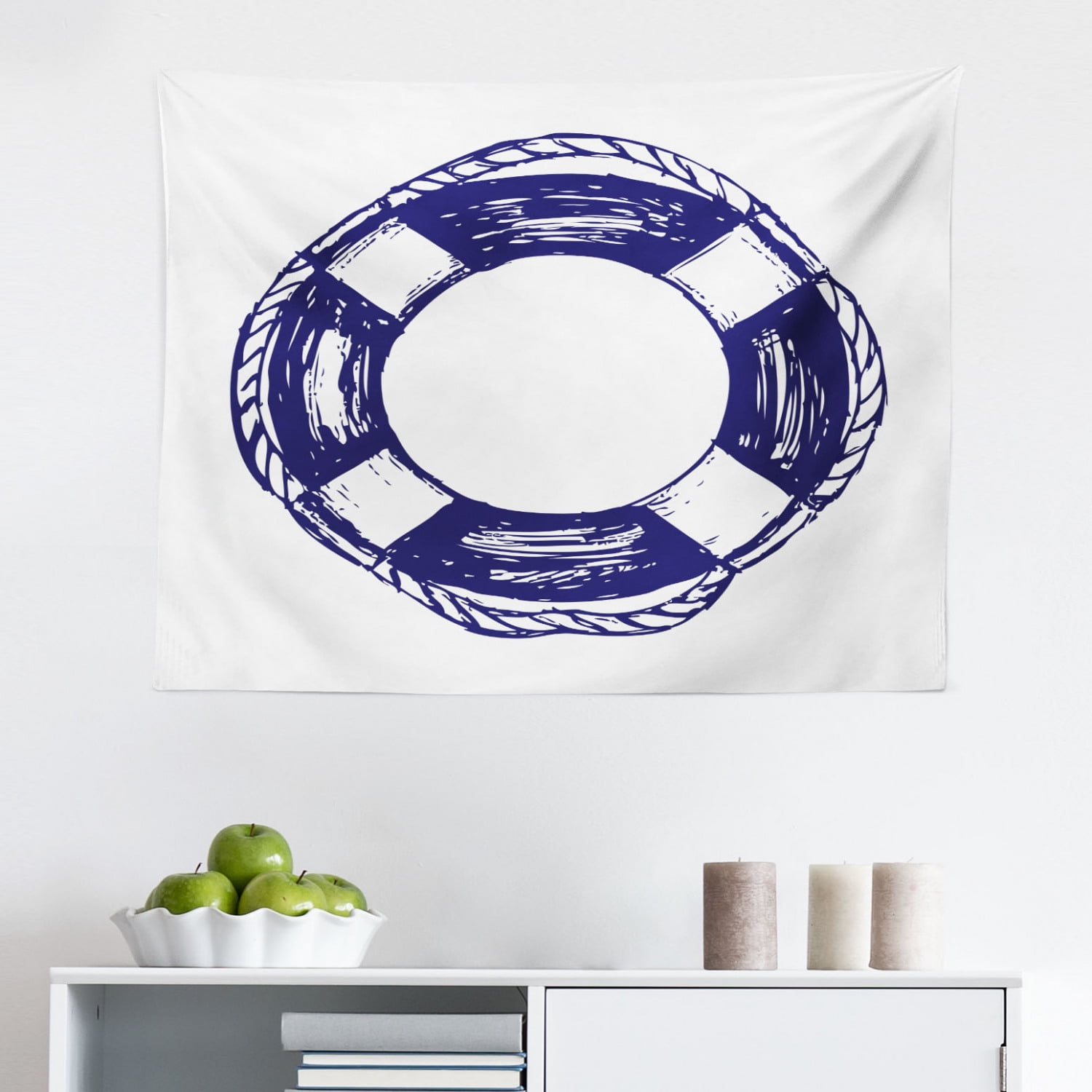Vintage Tapestry, Retro Design Inspired Postage Illustration Beige ...