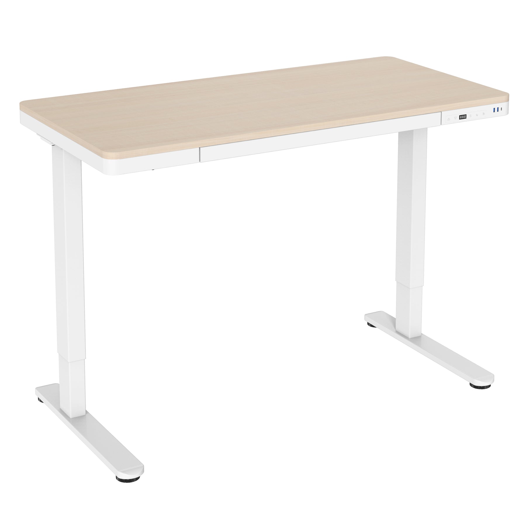 Mount-It! Compact Height Adjustable Sit-Stand Desk with Drawer USB Hub ...