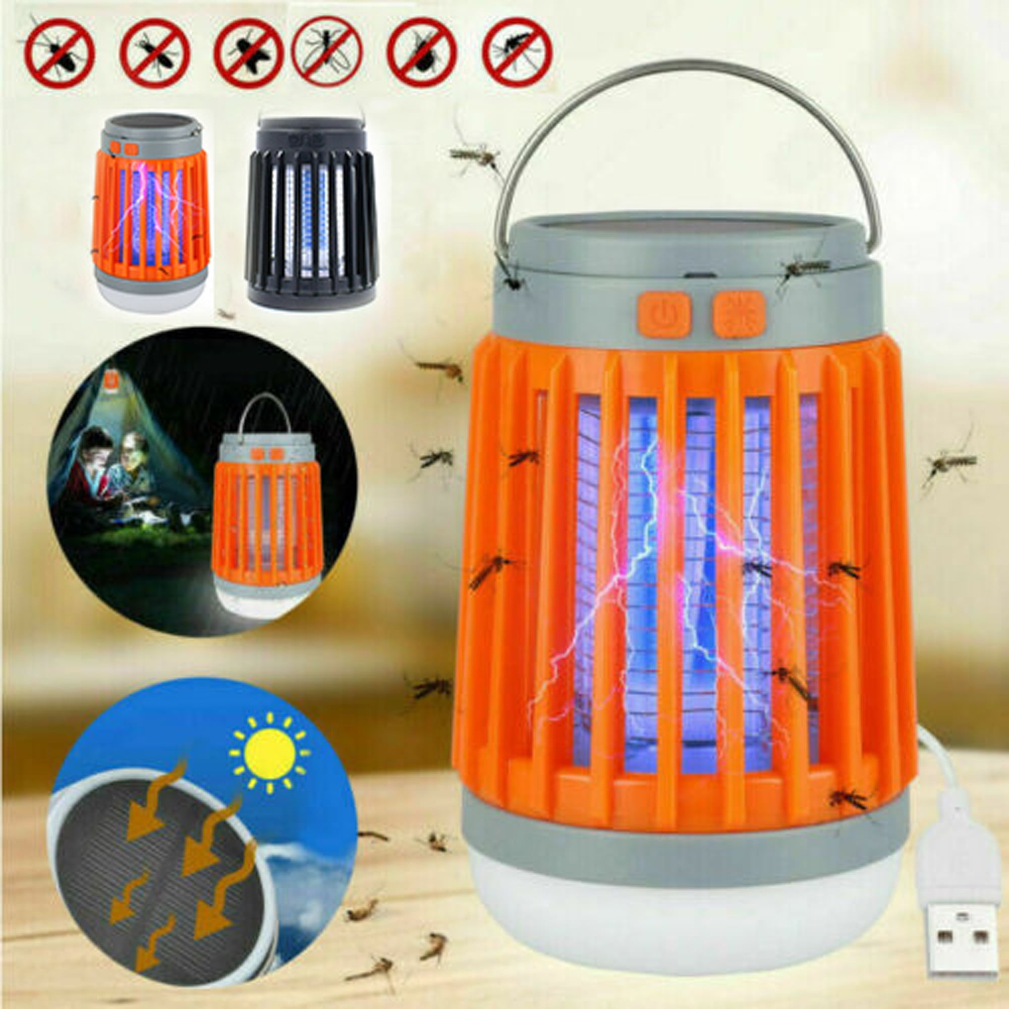 Tinglu Solar Micro USB Electric Mosquito Insect Killer Flashlight ...
