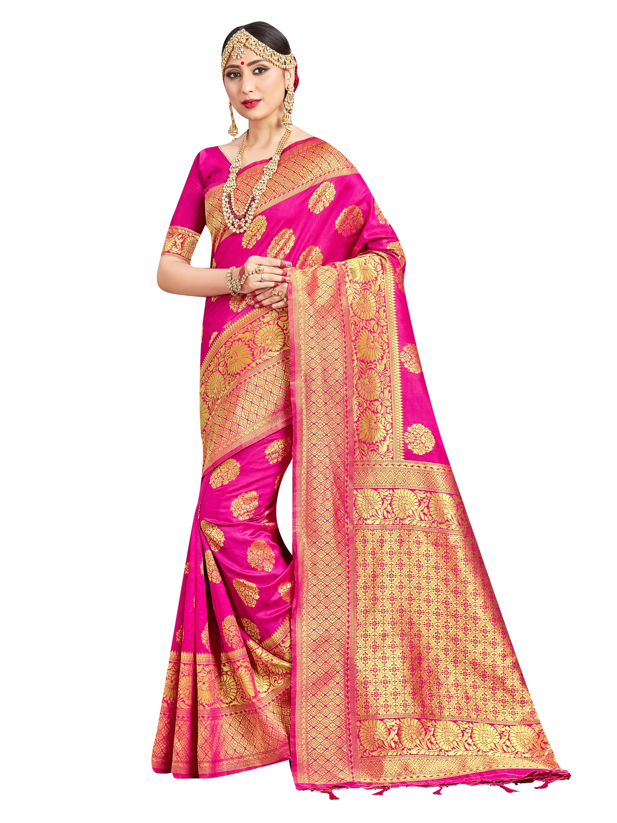 Sarees for Women Banarasi Art Silk Woven Saree - Ethnic Indian Gift ...