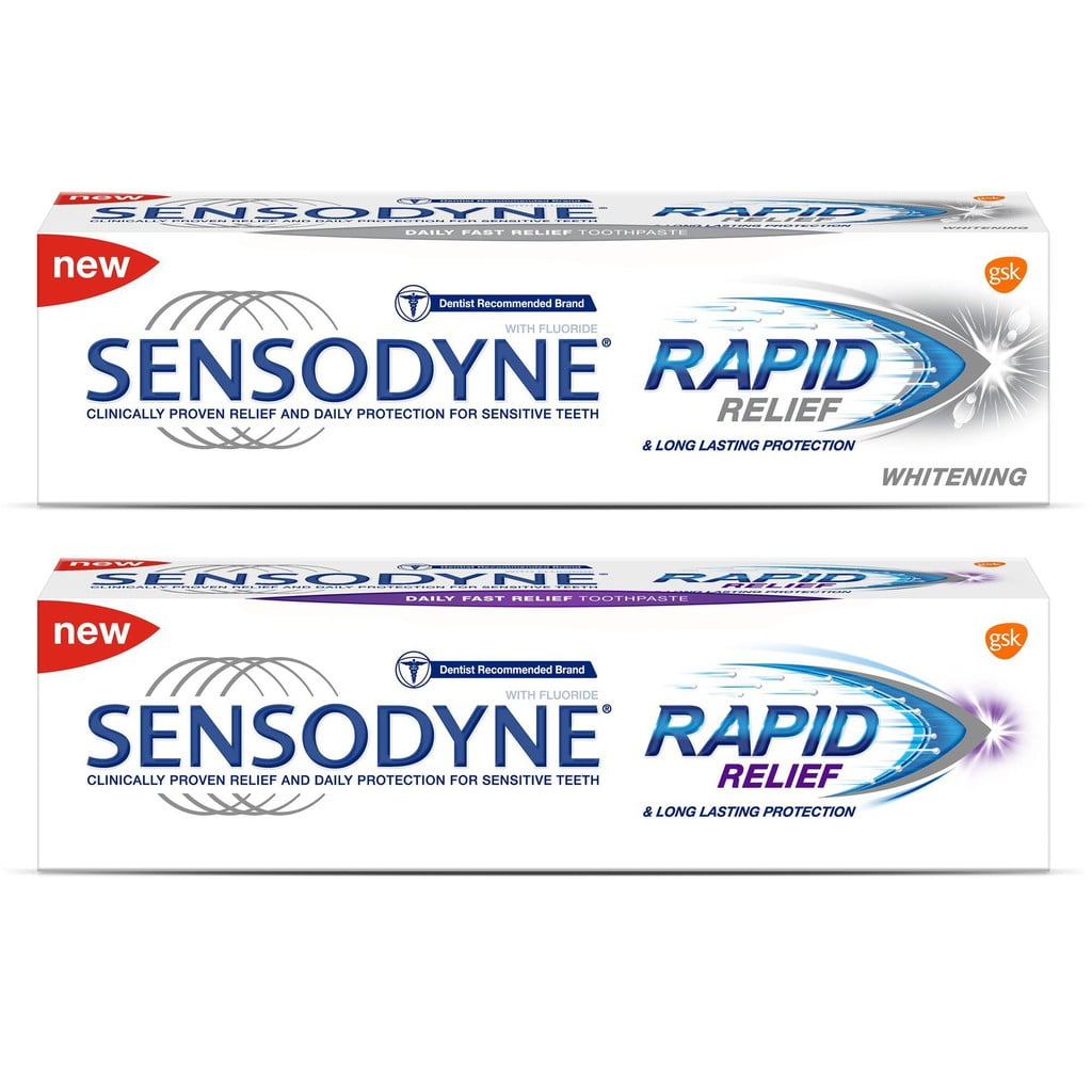 Sensodyne Rapid Relief Whitening Toothpaste, 3.4 Oz, 2 Pack - Walmart.com