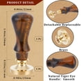 1 Box 1Pc Brass Stamp Head with 1Pc Natural Tiger Eye Stamp Handle for ...