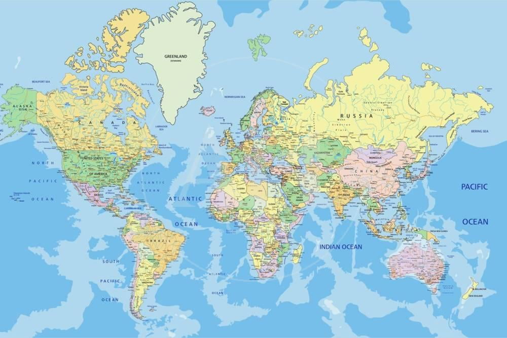 Buy Highly Detailed Political World Map with Labeling Vector ...