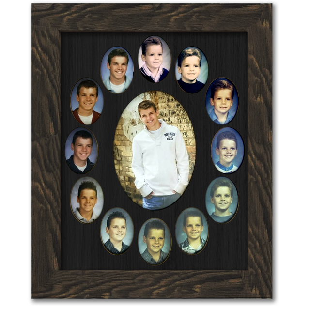 School Years Picture Frame - Oval Collage - Holds 2x3 Wallet Photos - K ...