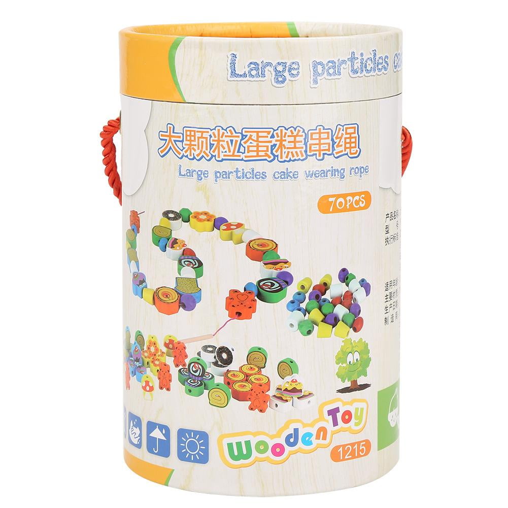 TOPINCN Colorful Wooden Beads Stringing Threading Educational Toy ...