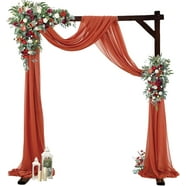 Efavormart 7FT Wooden Wedding Arch, Rustic Square Backdrop Stand for ...
