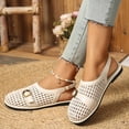 Bkhluea Women Woven Mesh Buckle Slingback Flat Sandals Breathable ...