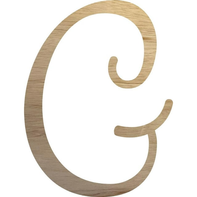 Unfinished Wooden Cursive Letter G, Real Wood Material 18'' Tall ...