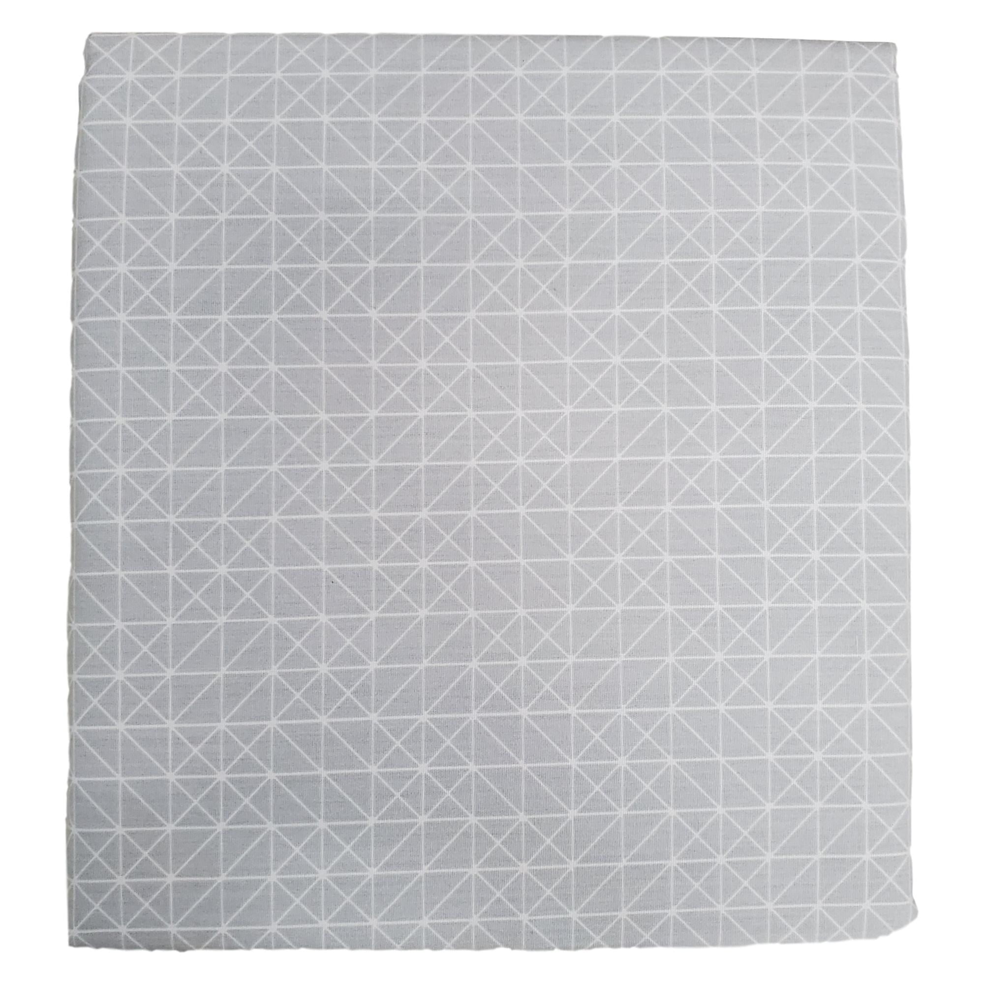 Big One Gray Geometric Grid Cotton Rich Sheet Set, 250 Thread Queen Bed ...