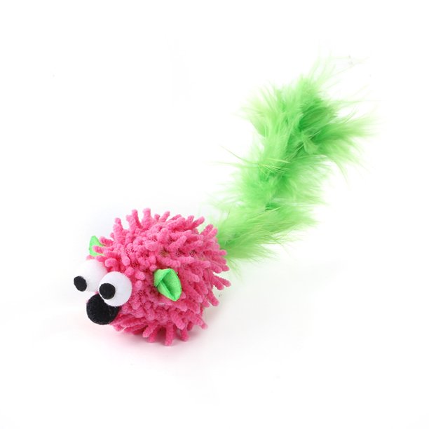 Qiaoxi Plush Mouse Feather False Mouse Interactive Funny Playing Toys ...