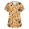 AHMOMEI S-5XL Plus Size Women Scrub Top Stretchy Cartoon Animal Print ...