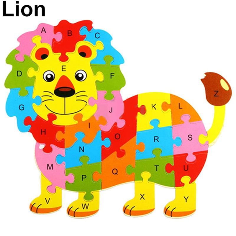 UDIYO Puzzle,Fashion Wooden Animal Alphabet Lettter Puzzle Kids ...