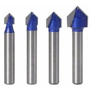 90 Degree X 1" Diameter V Groove Router Bit - 1/2" Shank - Yonico 14996 ...