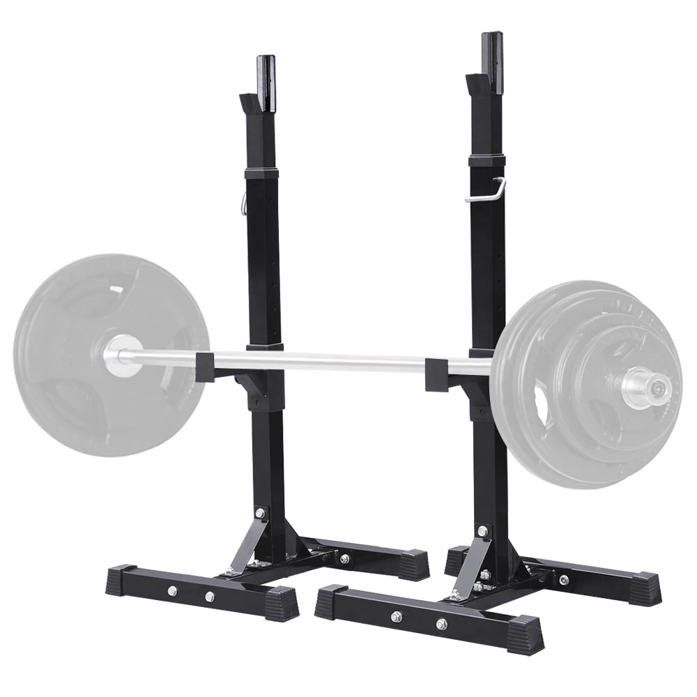 SmileMart Standard Adjustable Portable Power Weight Rack, Black ...